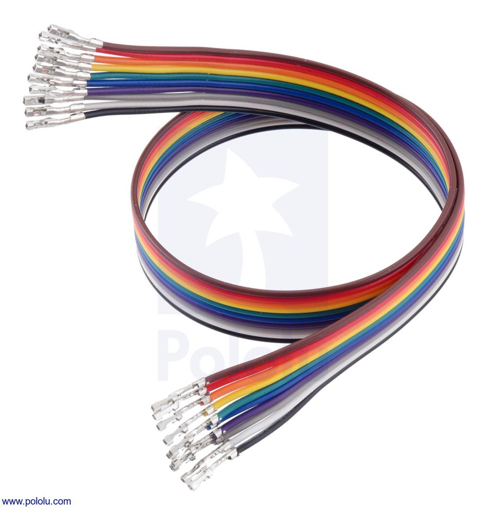 Cable plano con terminales preengarzados 10 colores FF 12" (30 cm ...