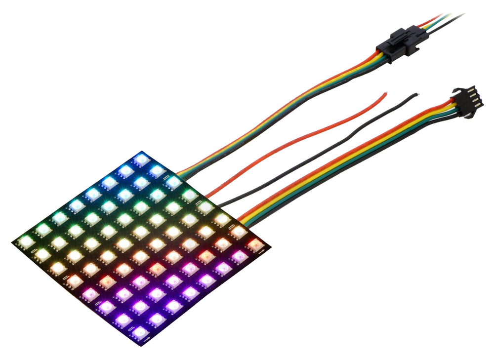 Addressable RGB 8x8-LED Flexible Panel, 5V, 10mm Grid (APA102C ...