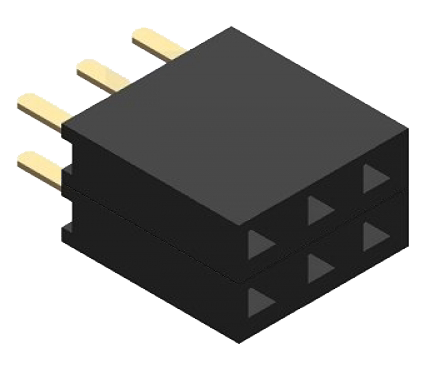 Female header 2x3 pin - 2.54mm - 10 pcs - Opencircuit