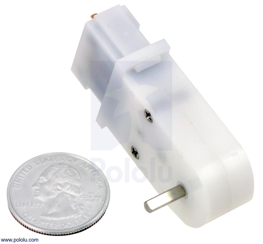 120:1 Mini Plastic Gearmotor HP, Offset 3mm D-Shaft Output, Extended ...