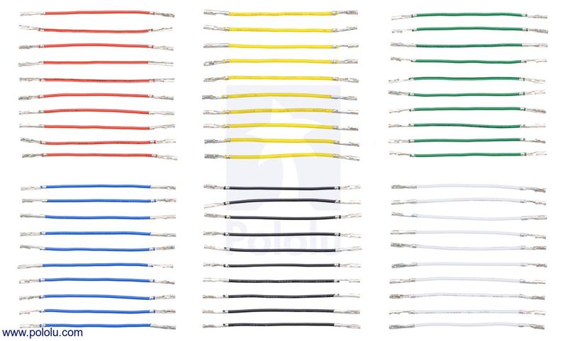 Wires with Pre-Crimped Terminals 60-Piece 6-Color Assortment F-F 2 ...