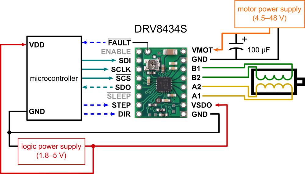 DRV8434S SPI Steg Motor Driver Hållare, Potentiometer för Max ...